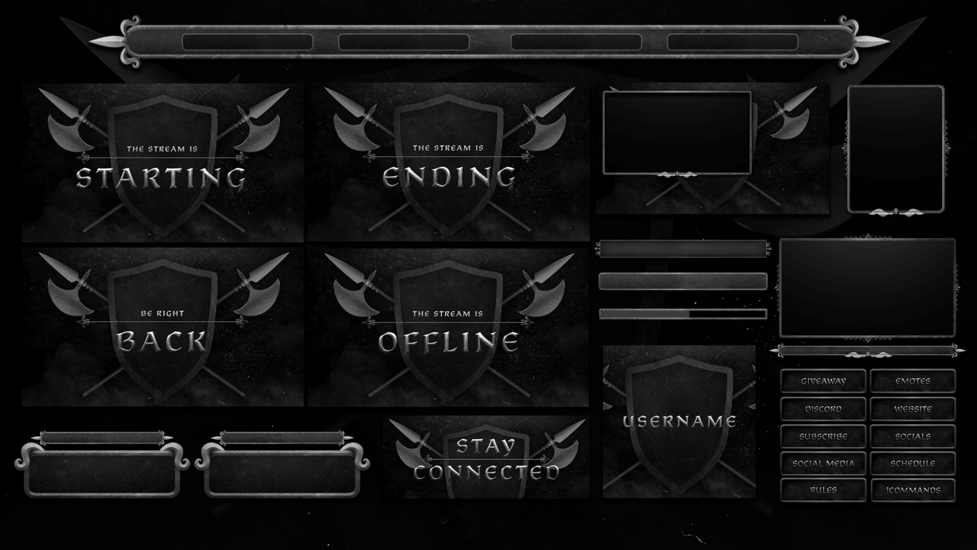 Medieval Twitch Overlay Package for OBS