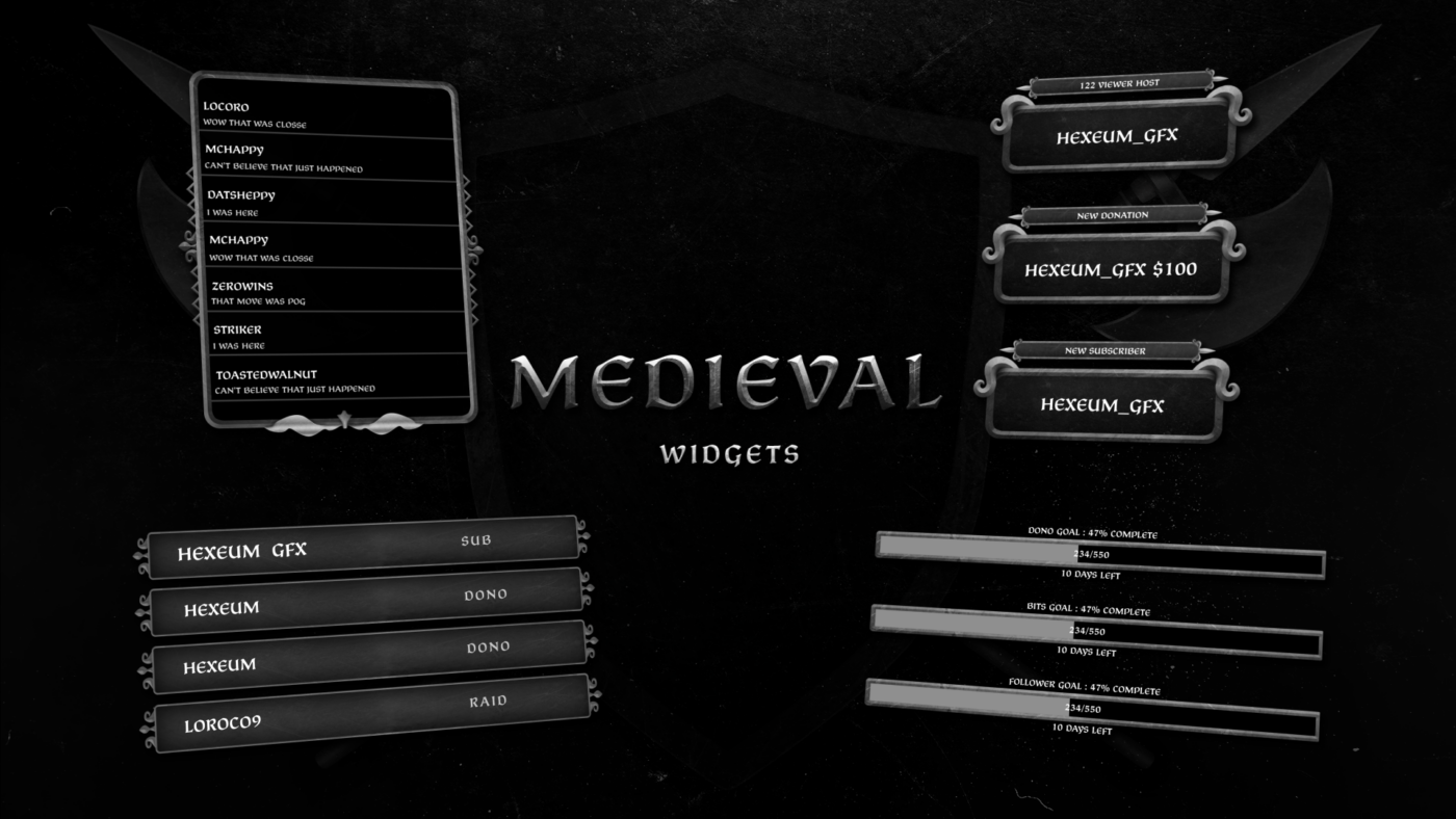 Medieval Stream Widgets for Streamlabs & StreamElements