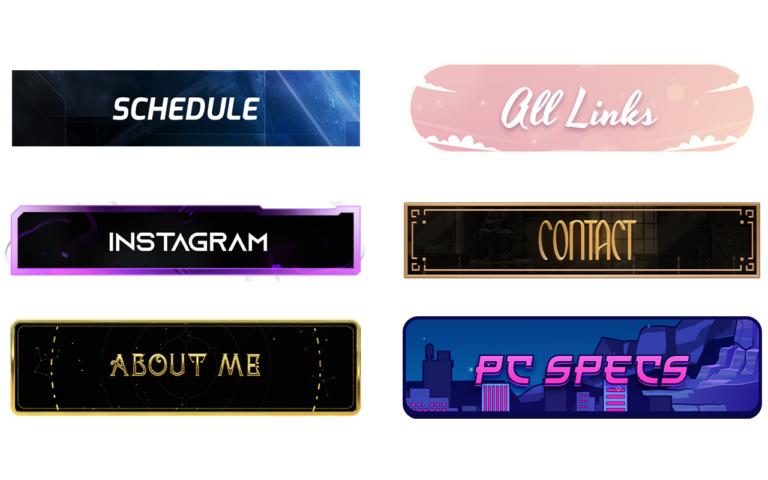 Free Twitch Panels Maker & 100's of Templates