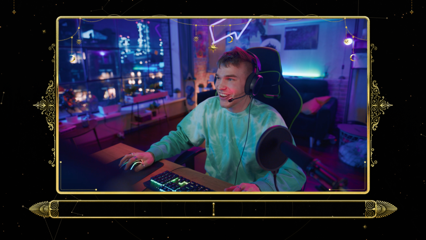 Gold Celestial Twitch Overlay Package for OBS