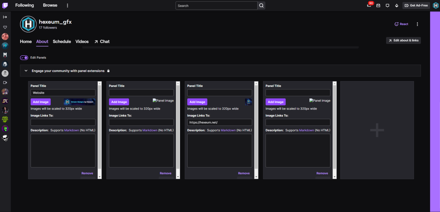 Free Twitch Panels Maker & 100's of Templates