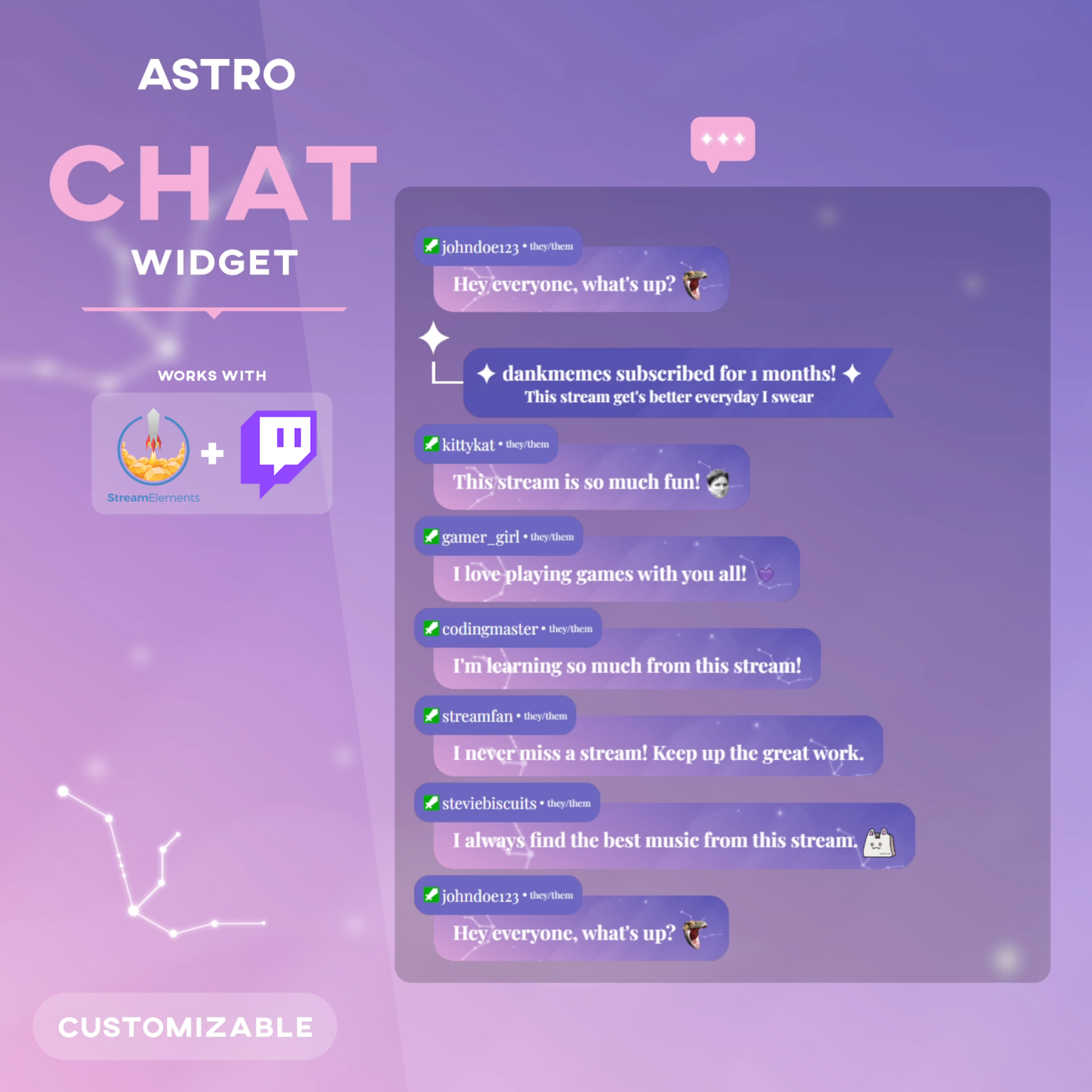 Astro Chat Widget for StreamElements