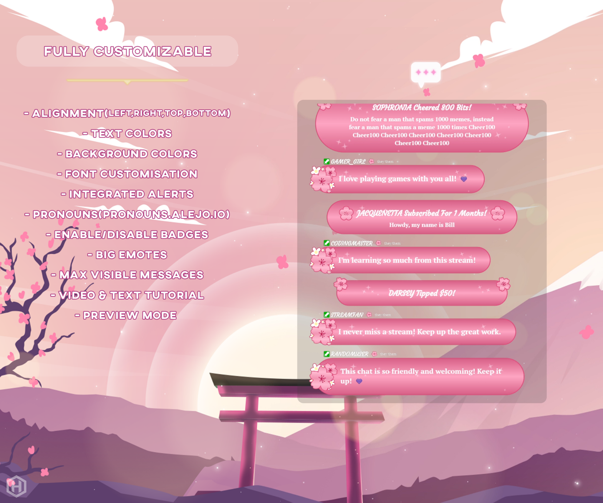 Sakura Chat Widget for StreamElements