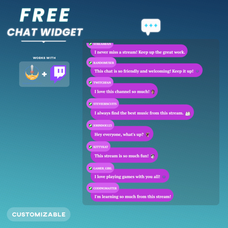 Free Twitch Chat Widget for StreamElements